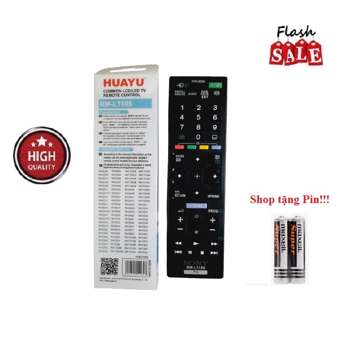Remote Điều khiển TV Sony RM-L1185 đa năng các dòng tivi Sony LCD/LED/Smart TV- Hàng tốt tương ...