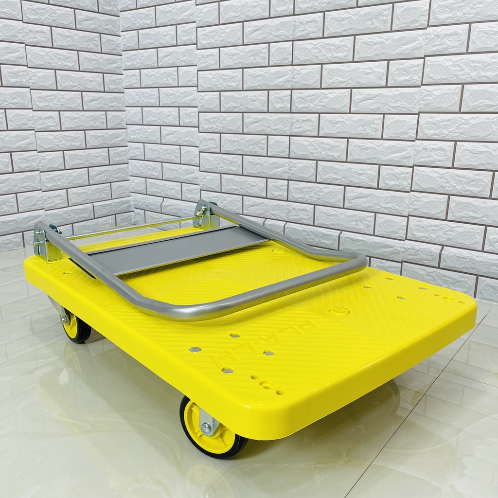 Xe đẩy hàng sàn nhựa PP SUMIKA T350, tải trọng 350kg, màu vàng, bánh xe ...