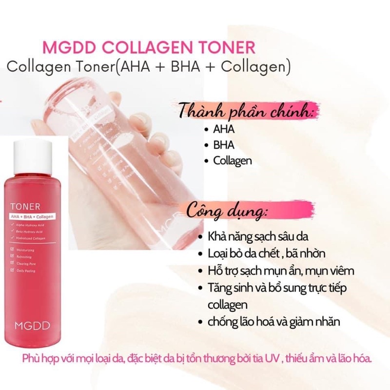 Toner AHA + BHA + Collagen MGDD 200ml | Shopee Việt Nam