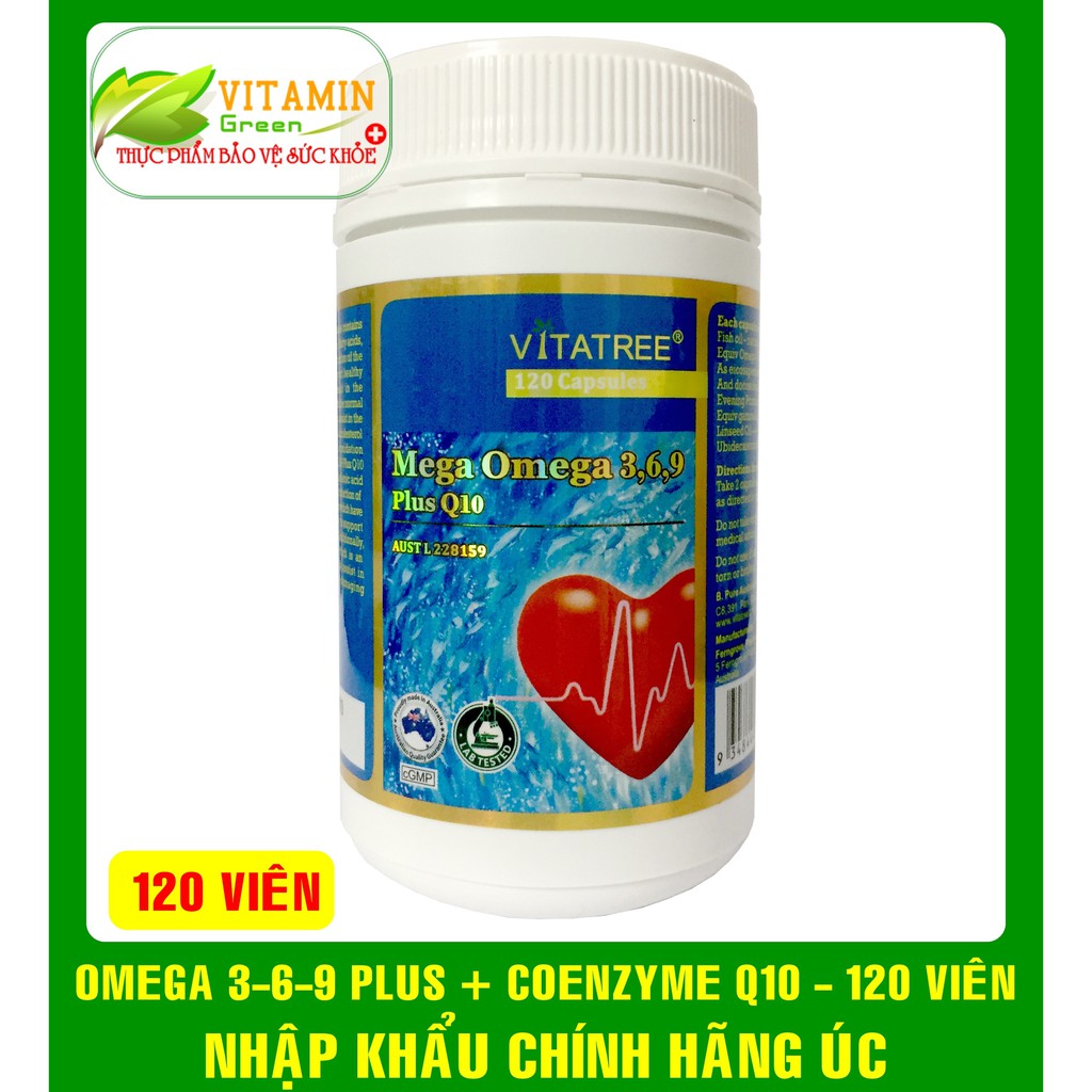 VITATREE MEGA OMEGA 369 PLUS Q10 TĂNG CƯỜNG CHỨC NĂNG TIM MẠCH (120 ...