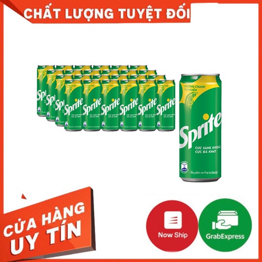 Thùng 24 Lon Nước ngọt có gas Sprite vị chanh 320ml/Lon - Sảng khoái vị ...
