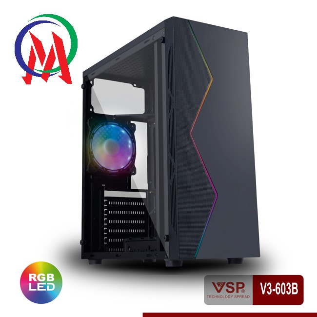 Vỏ Case VSP V3-603B Có Sẵn LED RGB Và nắp hông Trong Suốt | Shopee Việt Nam