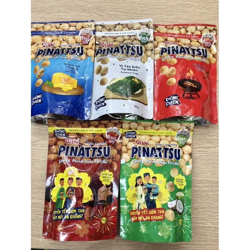 [SP siêu hot!!! Oishi]Đậu phộng Pinatsu gói lớn 95g (5 vị: cốt dừa, hải ...