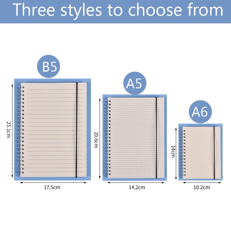Spiral Notebook A6/A5/B5 Waterproof Simple Planner Diary Stationery for ...