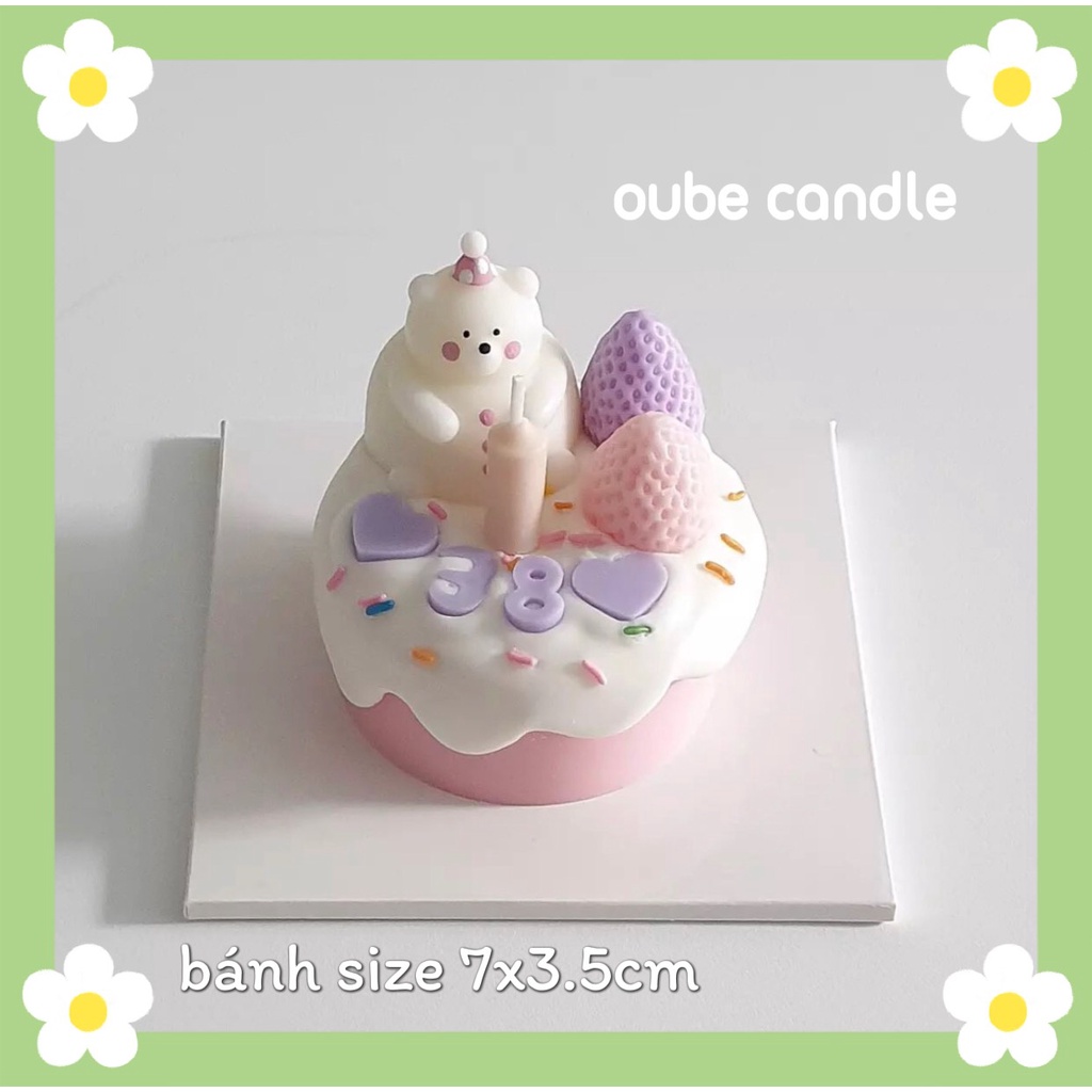 Nến Thơm Cao Cấp Tạo Hình Bánh Kem Bé Gấu Nhiều Kích Cỡ Làm Quà Tặng ...
