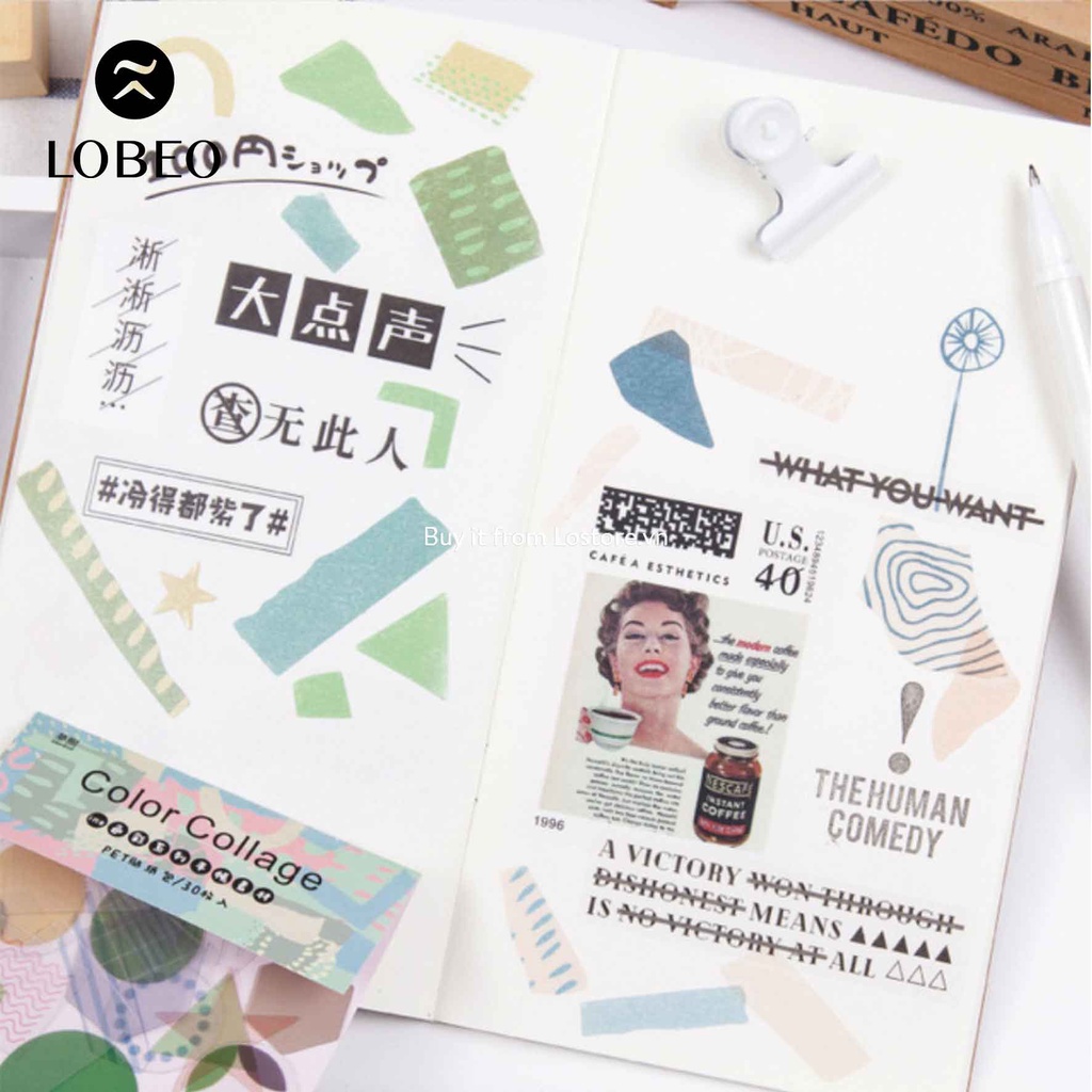 [LỖ STORE] Sticker trong suốt hình khối theo tông màu 30 miếng | Shopee ...