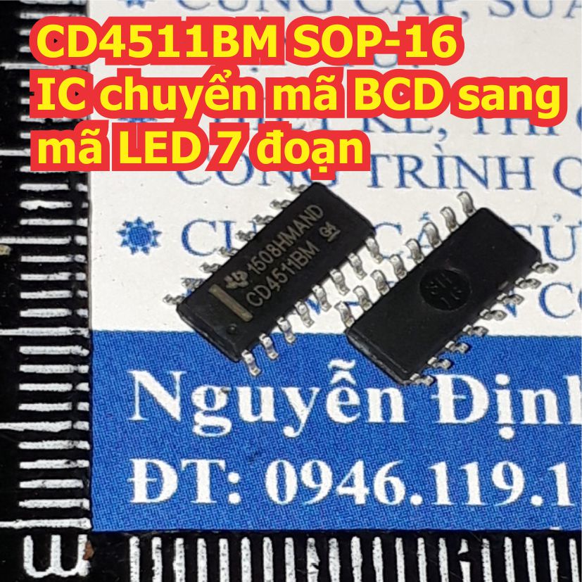10 con CD4511BM CD4511 HCF4511 4511 SOP-16 IC chuyển mã BCD-mã LED 7 ...
