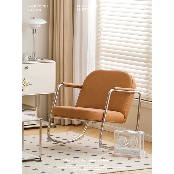 Ghế bập bênh thư giãn Rocking Chair 2 màu trắng và nâu phong cách Bắc ...