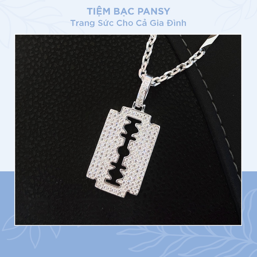 Mặt dây chuyền bạc nam PANSY hình lưỡi lam độc đáo - Vòng cổ bạc mặt ...