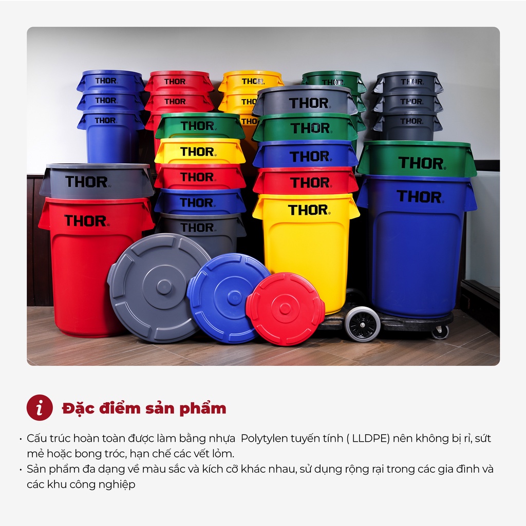 Thùng nhựa tròn THOR, 166L | Shopee Việt Nam