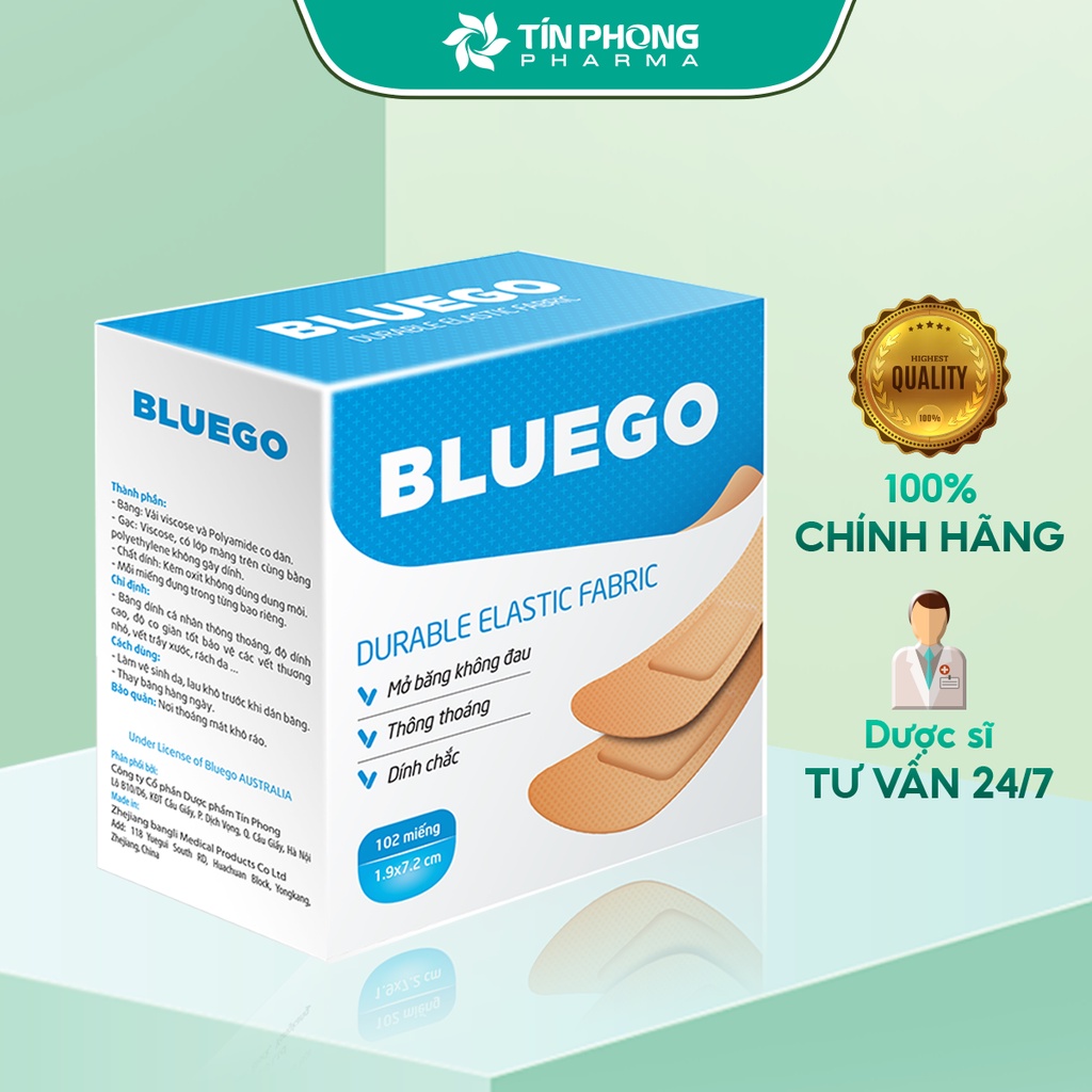 Băng Gạc Y Tế Cá Nhân BLUEGO Hộp 102 Miếng An Toàn, Tiện Lợi Phù Hợp Cho Mọi Nhà TVT001 | Shopee ...