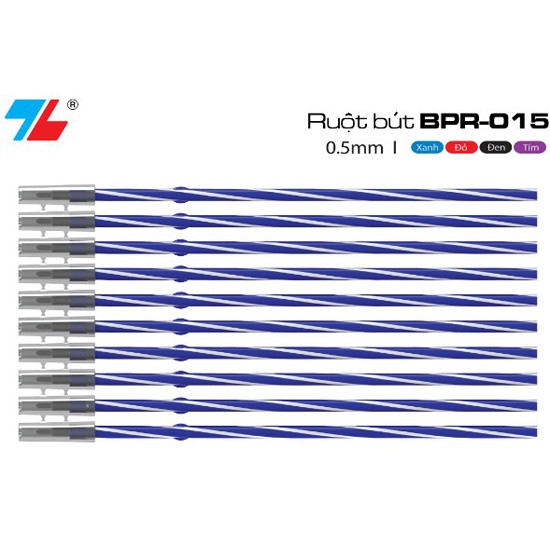 Ruột bút bi Thiên Long TL027 ngòi 0.5mm (vỉ 10 chiếc)- Xanh, Đen ...