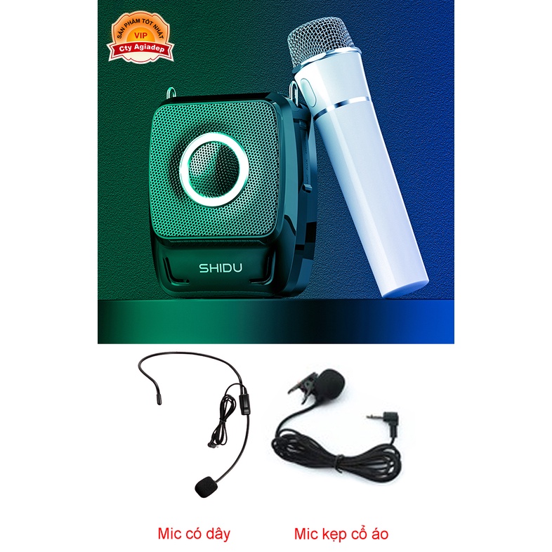 Loa trợ giảng Shidu S92 + Mic không dây Cầm tay + Mic có dây + Mic cổ ...