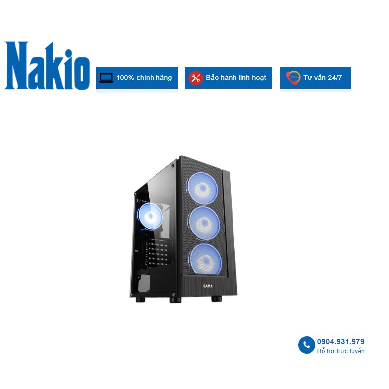 Vỏ Case SAMA 3301 (Mid Tower/Màu Đen/Mặt Lưới) | Shopee Việt Nam