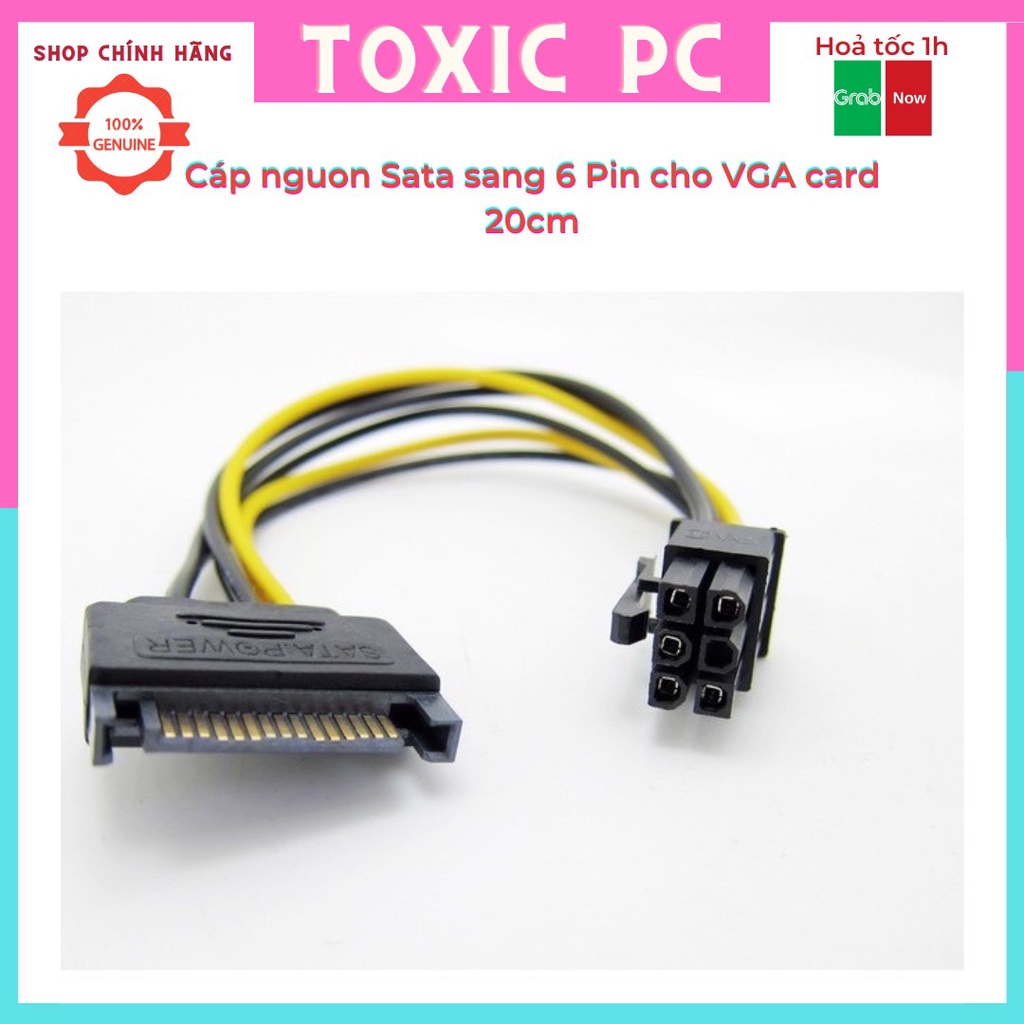 Cáp nguon Sata sang 6 Pin cho VGA card 20cm | Shopee Việt Nam