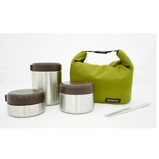 Bộ 3 Hộp Cơm Inox 304 Lock&Lock Mushroom Hot Tank Lunch Box ...