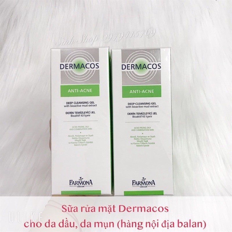 GEL RỬA MẶT DERMACOS ANTI-ACNE DEEP CLEANSING GEL WITH BIOACTIVE MUD ...