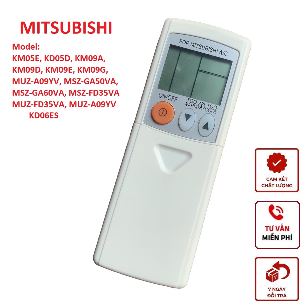 Remote điều khiển điều hoà Mitsubishi máy lạnh Inverter các dòng KM05E ...