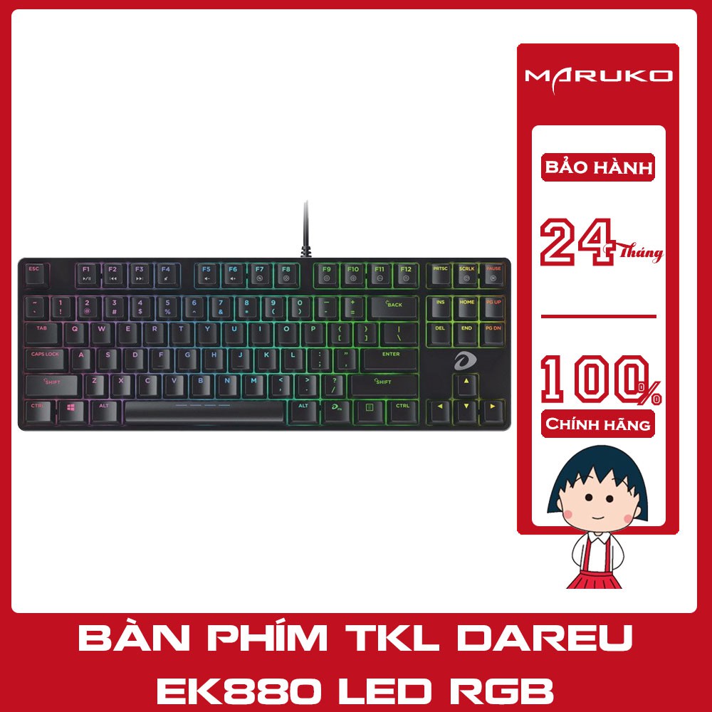 Bàn phím cơ DAREU EK880 led RGB (RGB, Blue/ Brown/ Red D switch ...
