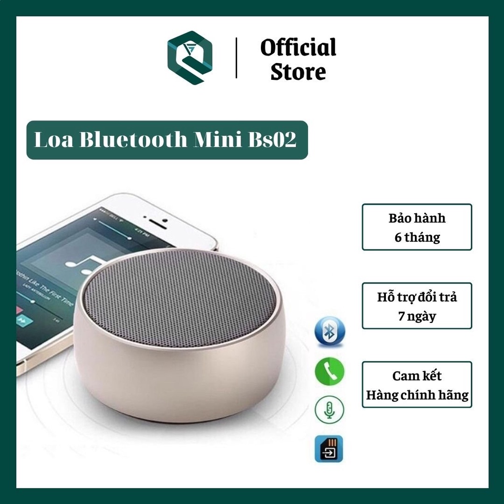 Loa Bluetooth Mini Bs02 Có Móc Treo Tiện Lợi Và Khe Cắm Thẻ Nhớ, Cổng 3 ...