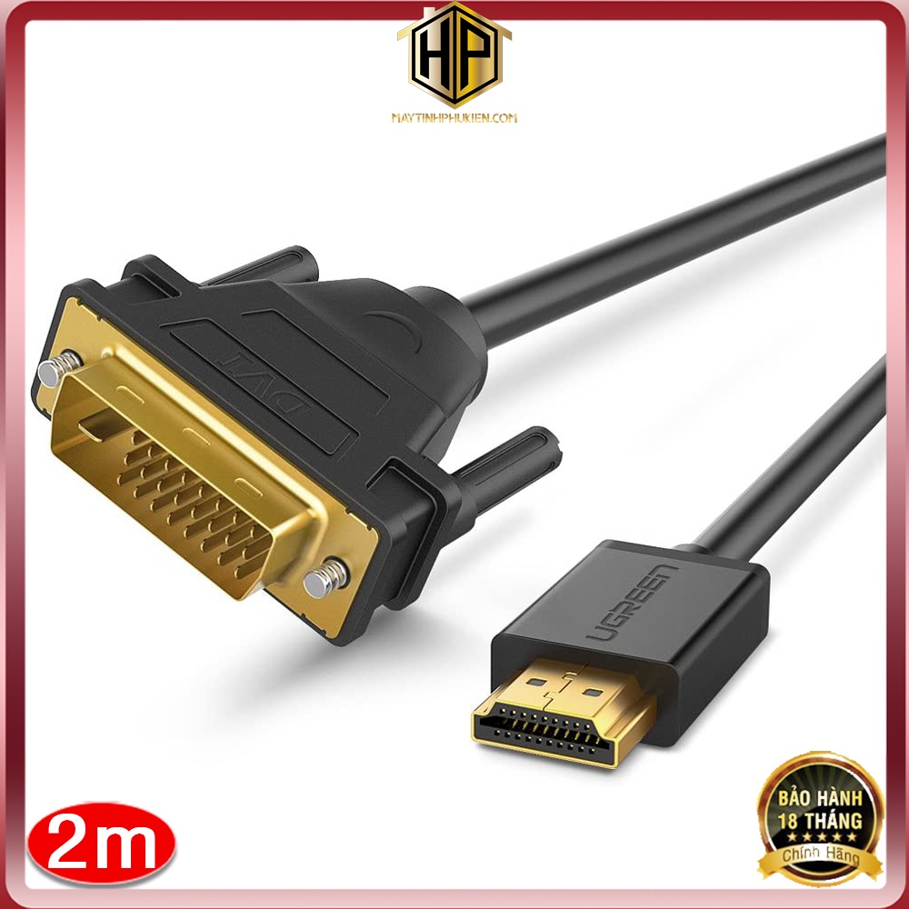 Ugreen 10135 - Cáp HDMI sang DVI 24+1 dài 2m - Dây DVI-D sang HDMI chính hãng | Shopee Việt Nam