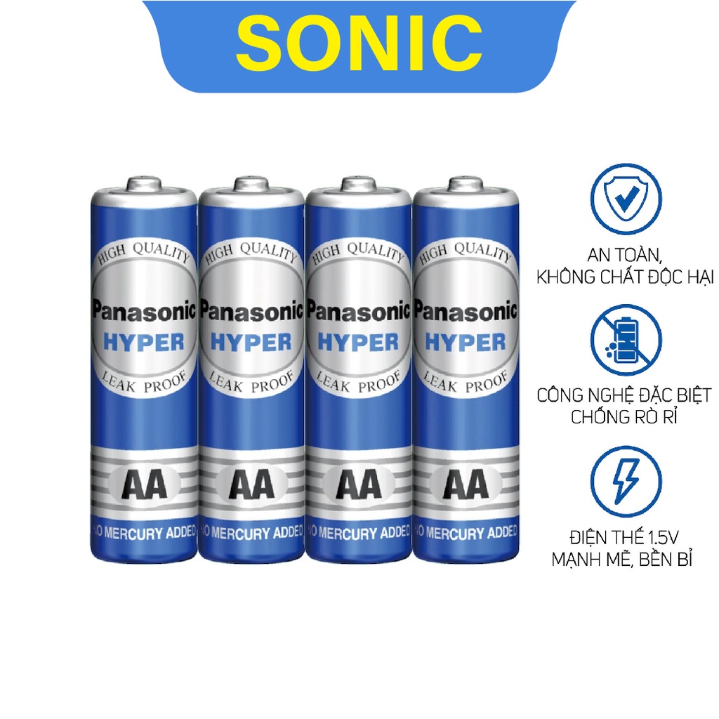 Pin AA Panasonic R6UT/4S, Pin Panasonic Xanh dùng cho đồng hồ treo ...