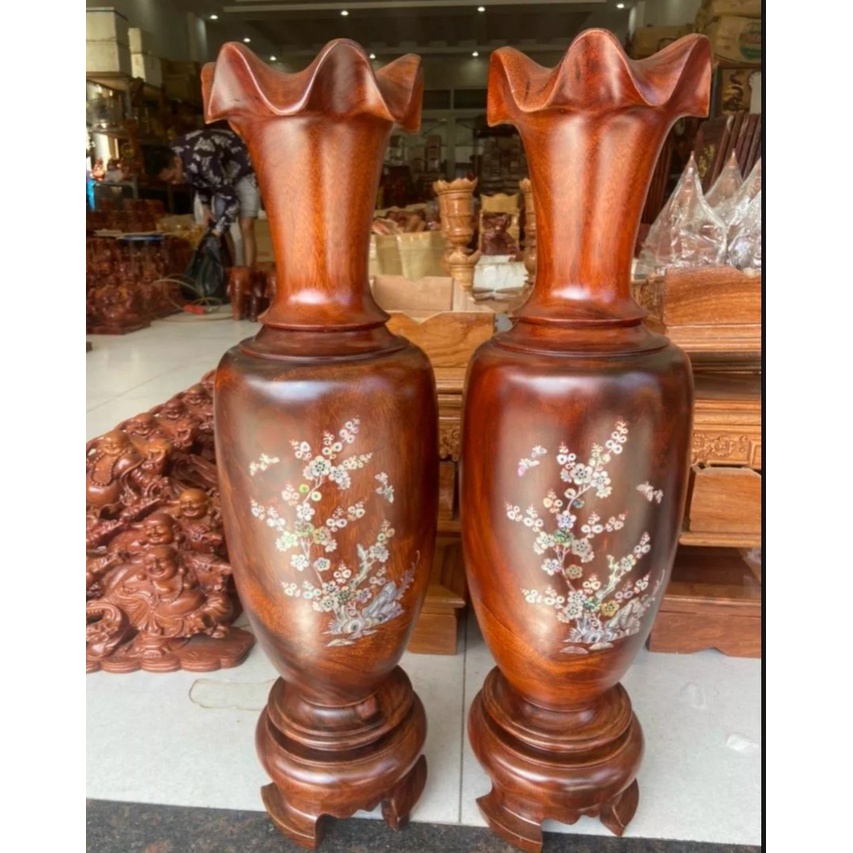 Cặp lục bình gỗ Lim nguyên khối cao 70-80cm | Shopee Việt Nam