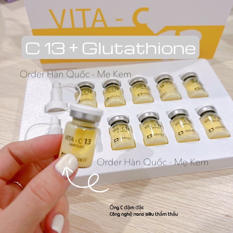 Set tinh chất C13% Glutathione trắng da mờ nám Merikit | Shopee Việt Nam