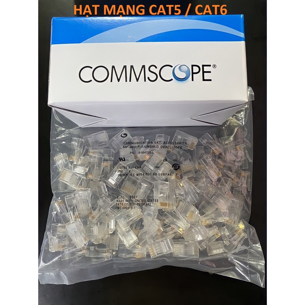 Hạt mạng rj45 Cat5e Cat6 amp Commscope | Shopee Việt Nam