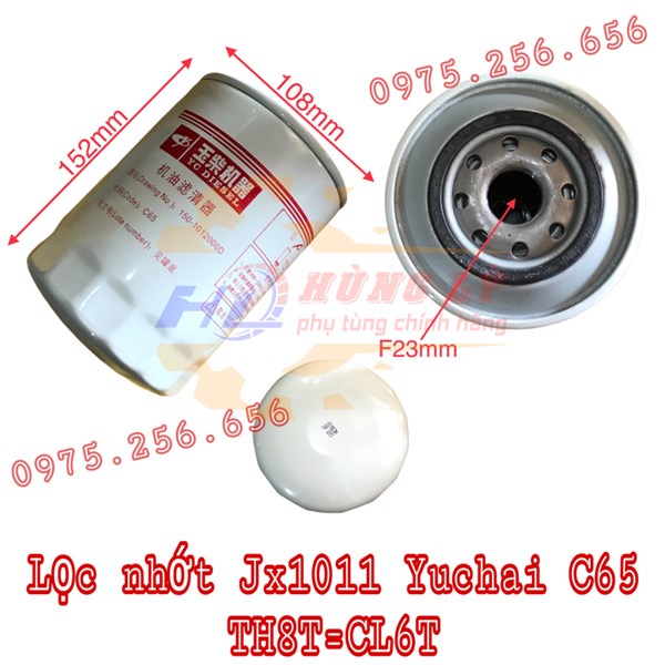 lọc nhớt Jx1011 Yuchai C65 TH8T=CL6T lọc nhớt ô tô phụ tùng Hùng Lỳ ...
