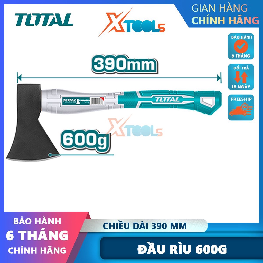 Búa rìu TOTAL THTS78600 600g, dài 390mm, chất liệu thép carbon 45 rèn ...
