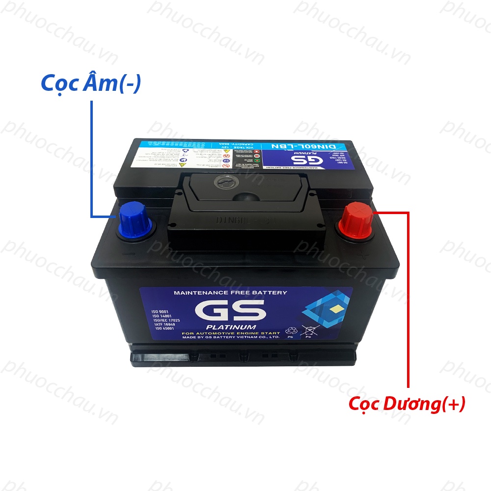 Bình Ắc Quy 12V-60Ah, Ắc Quy Ô Tô GS MF DIN60L/R/LBN | Shopee Việt Nam