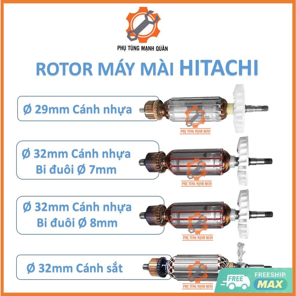 rotor/ruột máy mài Hitachi thân 29/ thân 32 tặng kèm chối than | Shopee ...