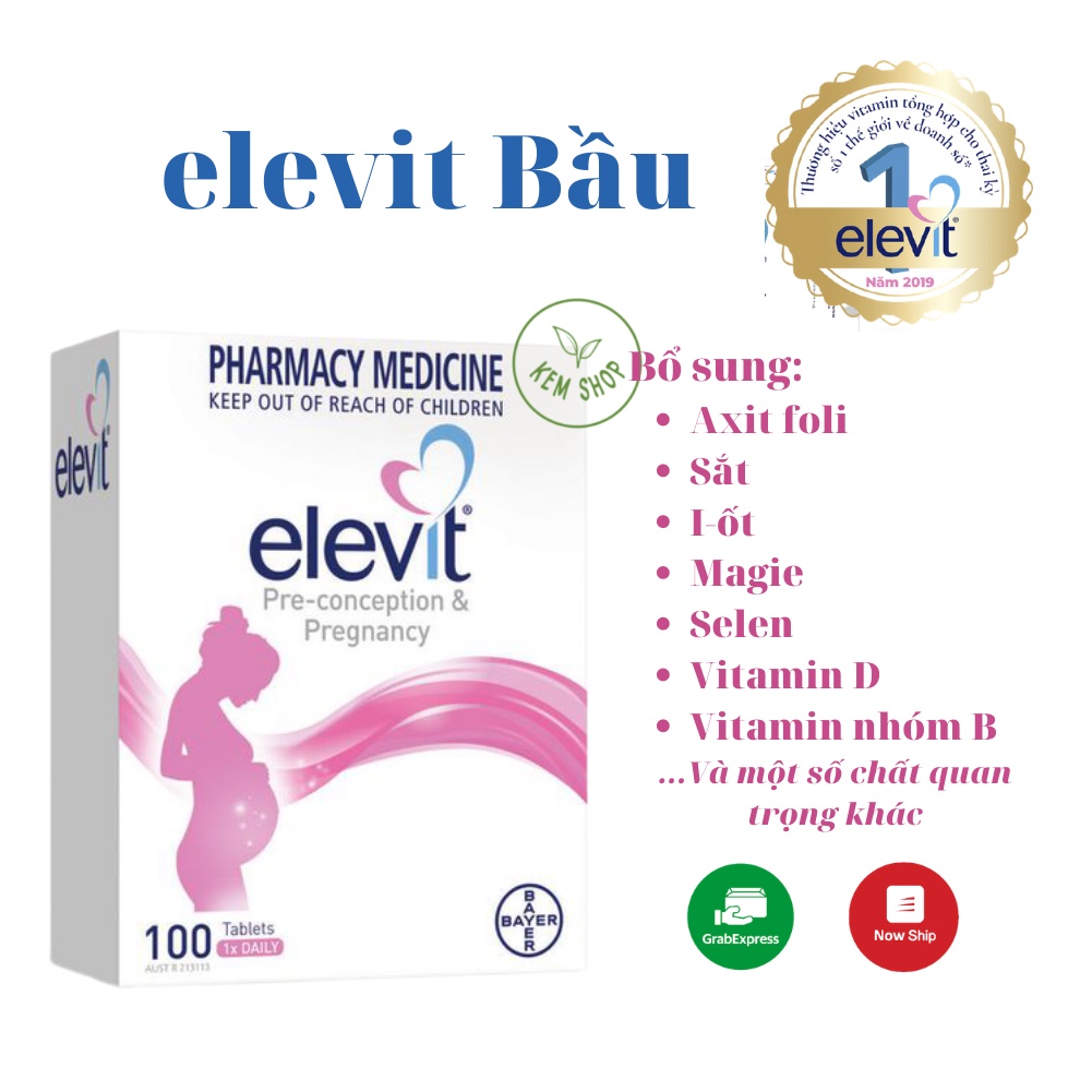 COMBO BẦU ÚC - BỘ TỨ VITAMIN ÚC DÀNH CHO BÀ BẦU (Elevit bầu, Canxi ...