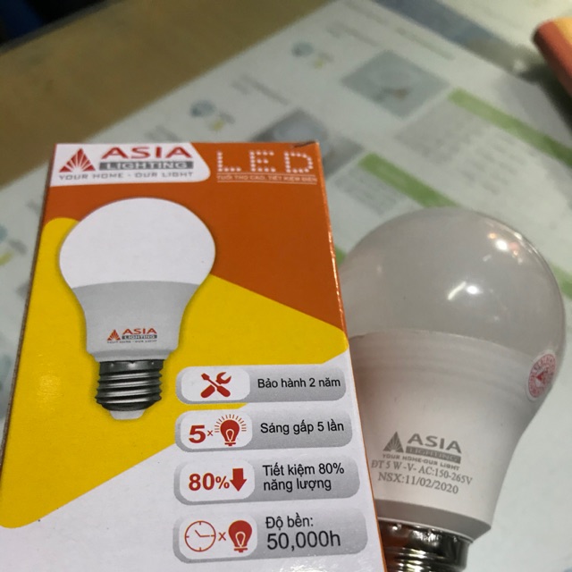 Bóng đèn led 5w-E27-ASIA | Shopee Việt Nam