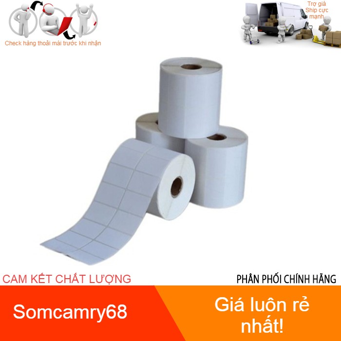 Giấy in mã vạch decal nhiệt 35x22 mm, cuộn 28m, 2 tem/ hàng | Shopee ...