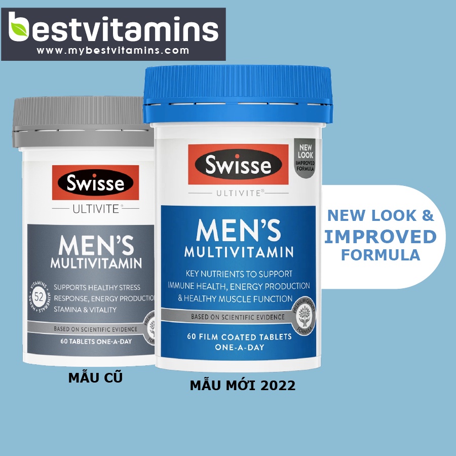 [CHÍNH HÃNG, Mẫu mới, Date 2024] Vitamin tổng hợp cho nam giới Swisse Ultivite Men's ...