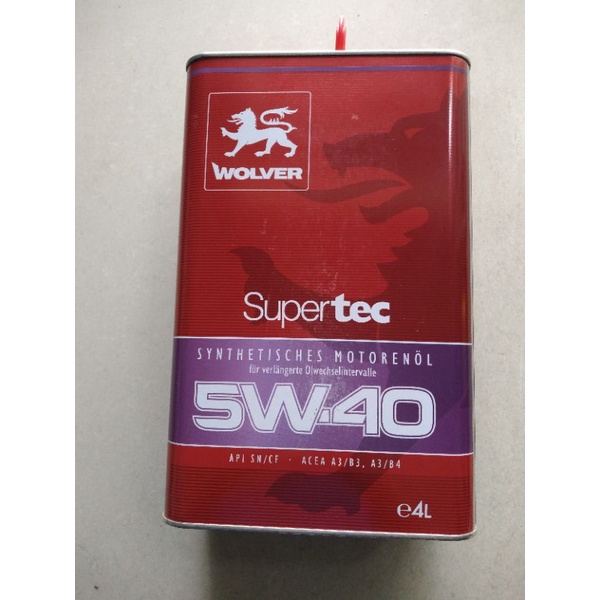 Nhớt WOLVER Supertec 5W-40, can sắt 4 lít, hàng chính hãng nhập khẩu Đức. | Shopee Việt Nam