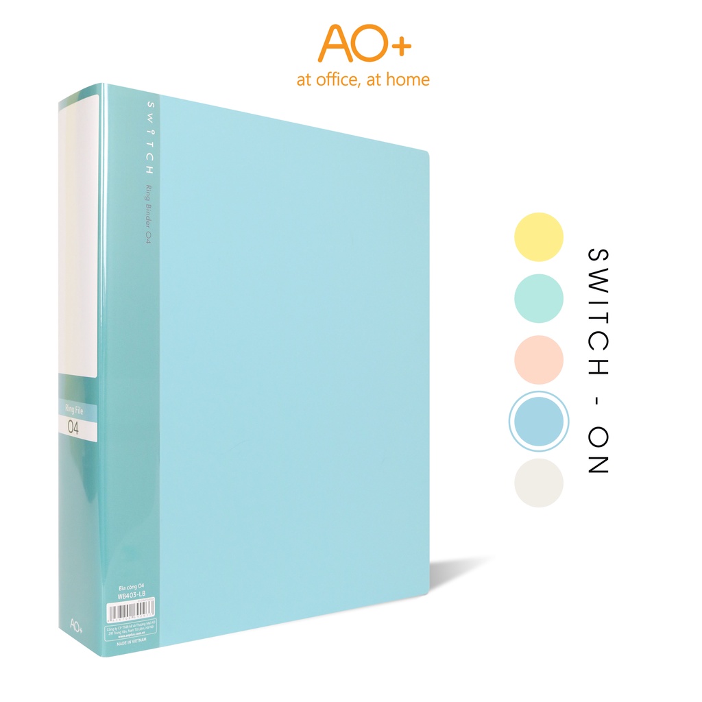 Bìa Còng O4 Switch ON AO+, Nhựa PP/ A4, 4 Nhẫn O (25/35/50 mm) | Shopee Việt Nam