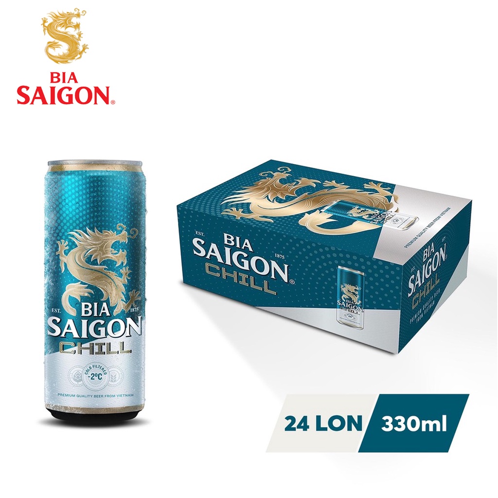 THÙNG 24 LON BIA SÀI GÒN CHILL SABECO 330ML | Shopee Việt Nam