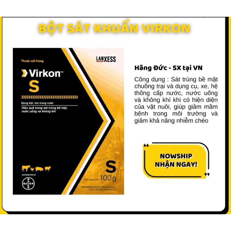 Virkon S (10g) và VimeKon - thuốc sát trùng chuồng trại, nhà vật nuôi ...
