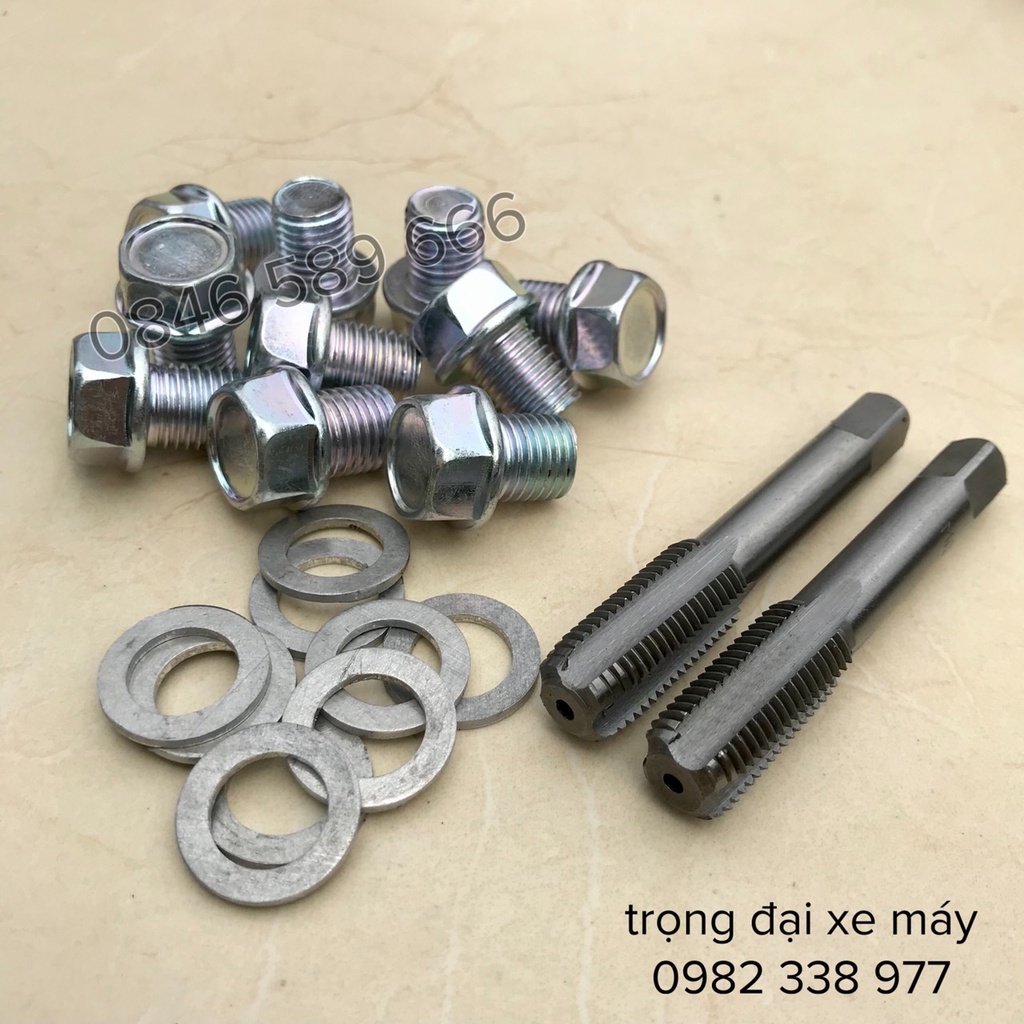 Bộ taro + 10 ốc dầu 13ly sử lý chờn ren ốc dầu xe máy | Shopee Việt Nam