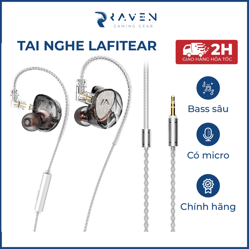 Tai nghe có dây LAFITEAR nghe nhạc thể thao chơi game, tai nghe gaming điện thoại máy tính ...