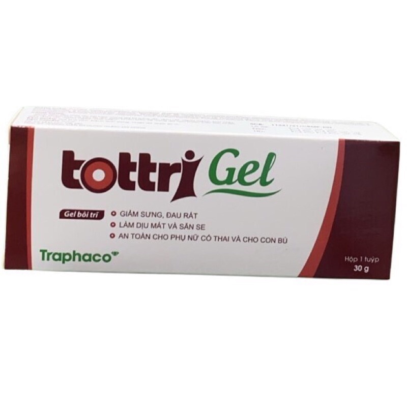 tottri gel Traphaco (gel bôi trĩ: giảm sưng, đau rát, làm dịu mát và ...