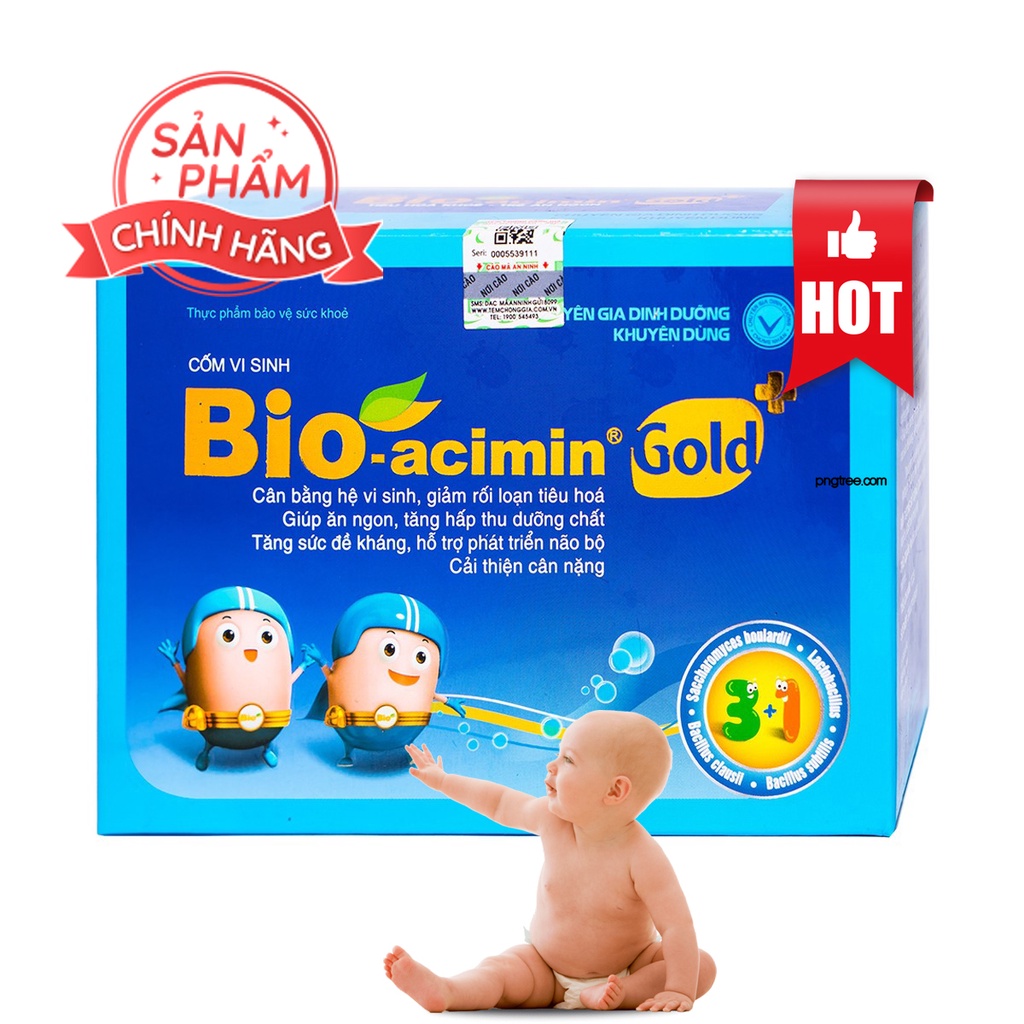 Men vi sinh Bio Acimin Gold Plus, thực phẩm cho bé ăn ngon, tốt hệ tiêu ...