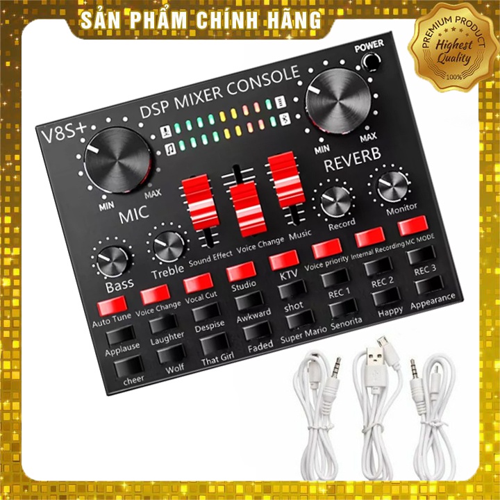 Sound Card V8S+ Có Autotune Chất Lượng Cao Hàng Chính Hãng Có Kết Nối ...