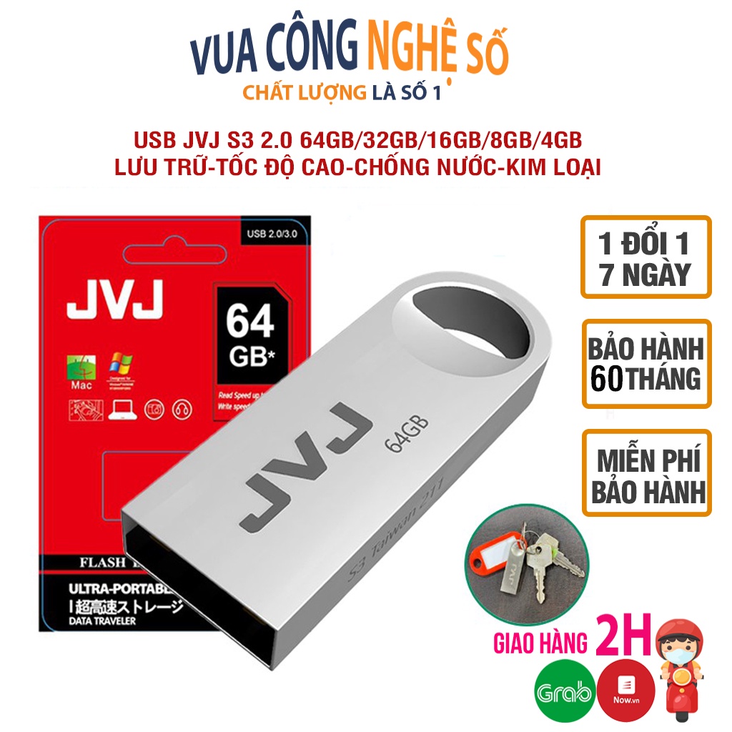 Usb S3 S2 JVJ 2.0 64gb/32gb/16gb/8gb/4gb dùng để lưu trữ, hỗ trợ cài ...