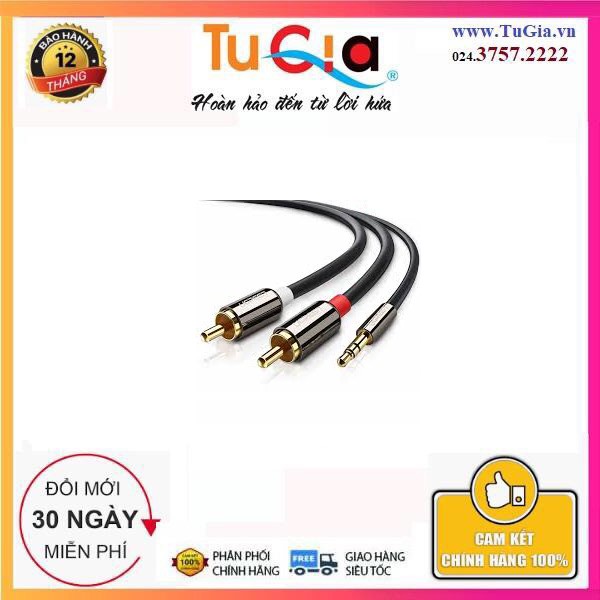 Cáp Audio 3,5mm Ra 2 Đầu bông sen Cao Cấp Chính Hãng - Ugreen 10749 (1m) - Hàng chính hãng ...