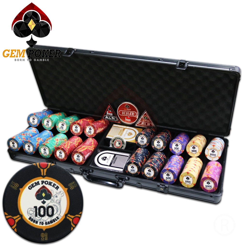 VALI 500 CHIP POKER SỨ CERAMIC 10G CAO CẤP - GEM OX® | Shopee Việt Nam