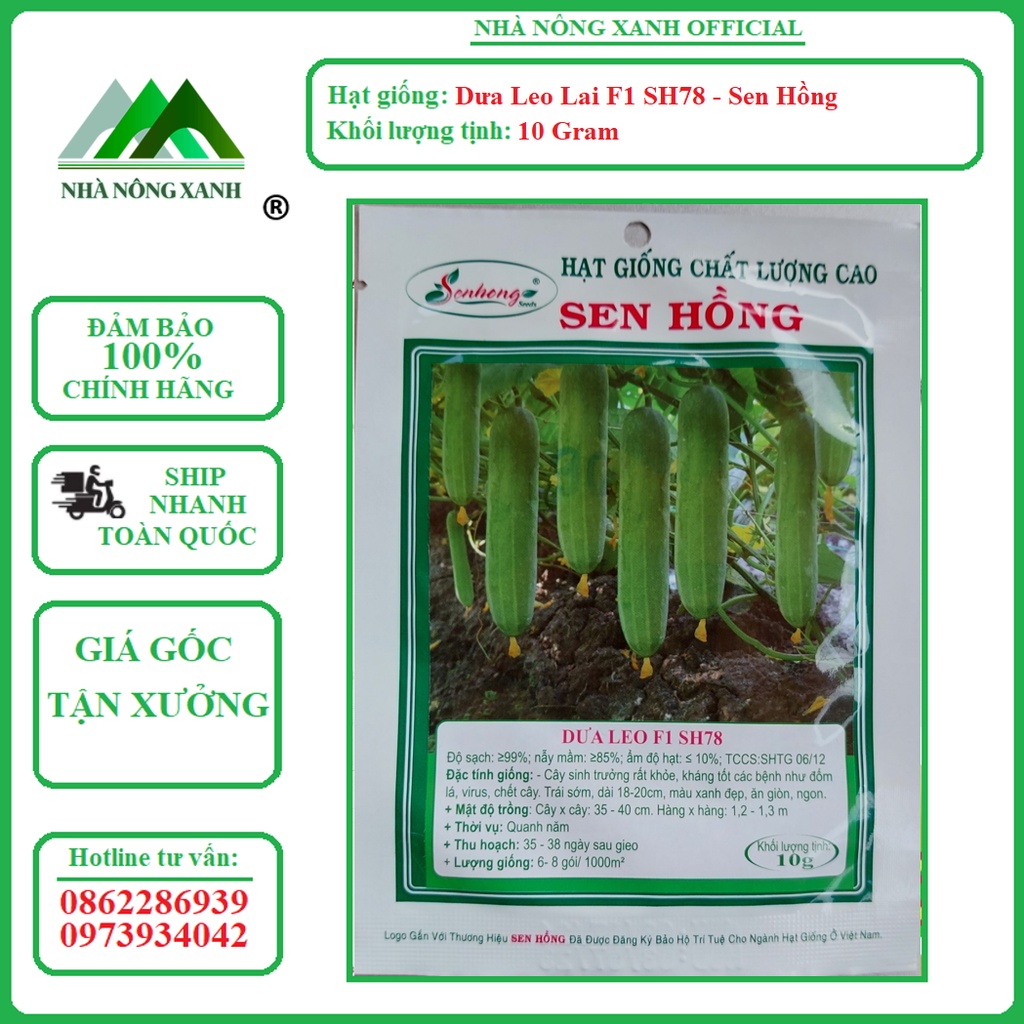 Hạt Giống DƯA LEO LAI F1 SH78 - Gói 10gr - SEN HỒNG - NHÀ NÔNG XANH | Shopee Việt Nam